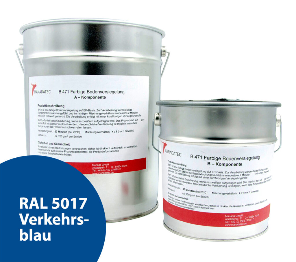 2K Epoxidharz Bodenbeschichtung, RAL 5017 Verkehrsblau