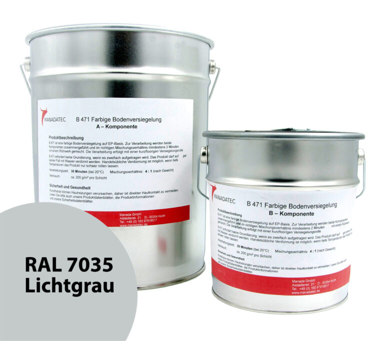 Epoxidharzboden 2K Epoxidharz Bodenbeschichtung, RAL 7035 Lichtgrau